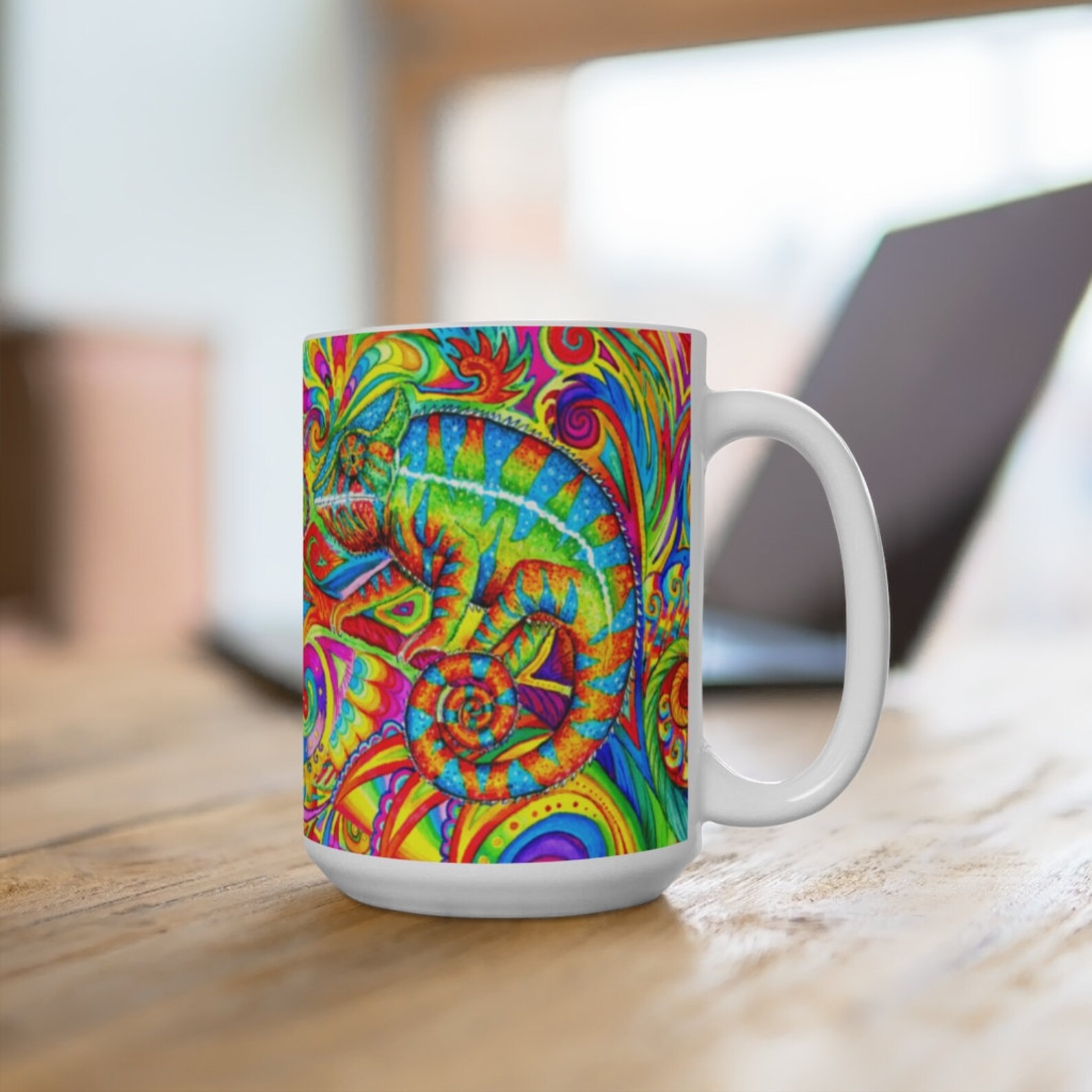 Psychedelic Rainbow Chameleon Lizard Reptile Hippie Trippy | Etsy