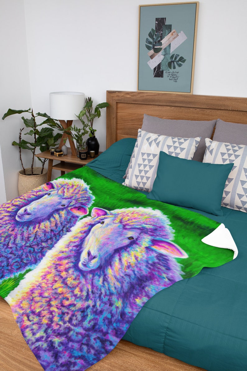 Colorful Rainbow Sheep Cute Farm Animals Pop Art Plush Fleece - Etsy