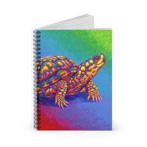 Psychedelic Rainbow Eastern Box Turtle Cute Colorful Reptile Art Spiral ...