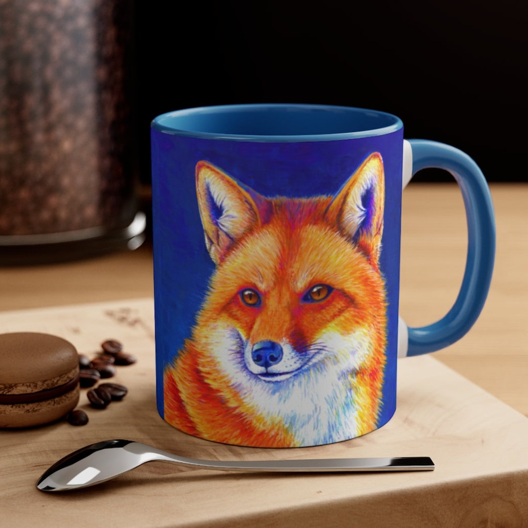Vibrant Colorful Cute Red Fox Accent Coffee Mug 11oz 15oz - Etsy