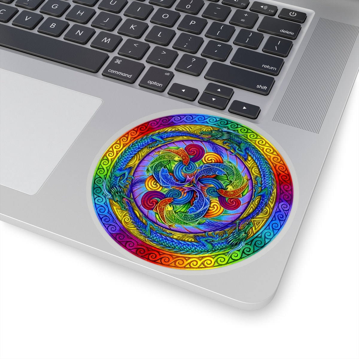 Psychedelic Dragons Rainbow Mandala Colorful Kiss-Cut Vinyl | Etsy