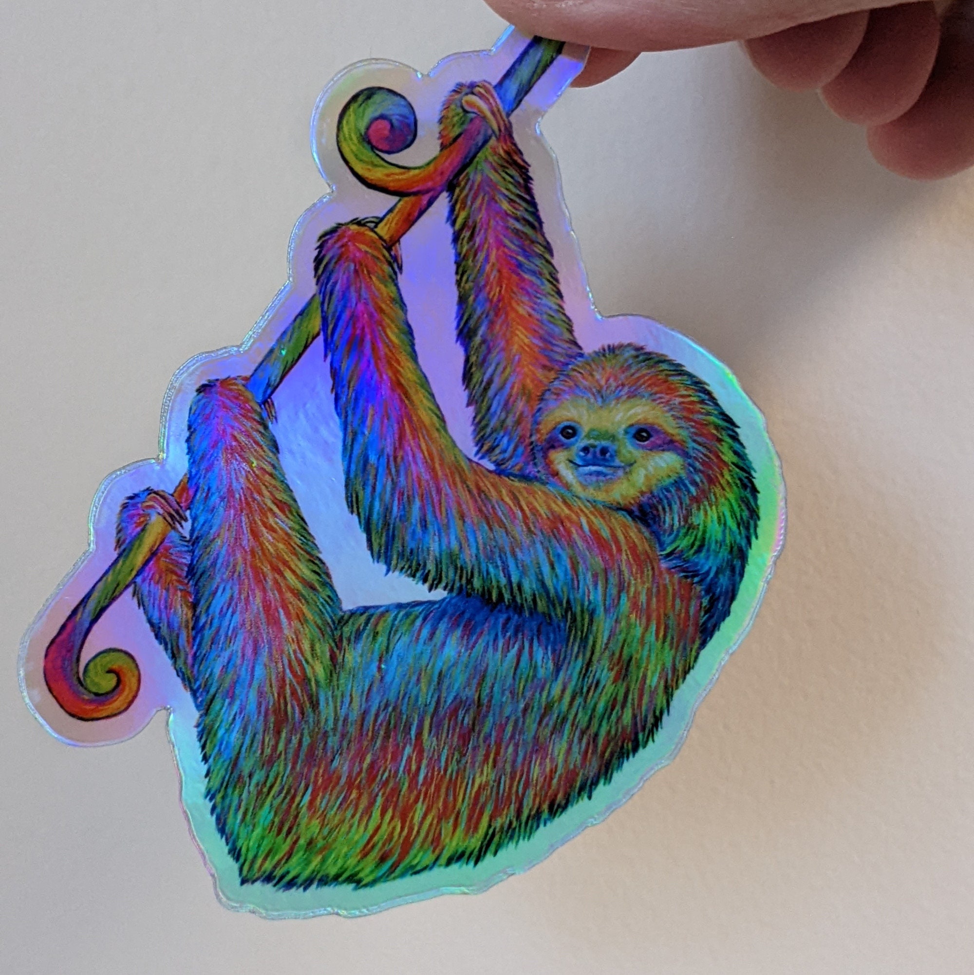 Psychedelic Rainbow Cute Sloth Trippy Groovy Hippie | Etsy