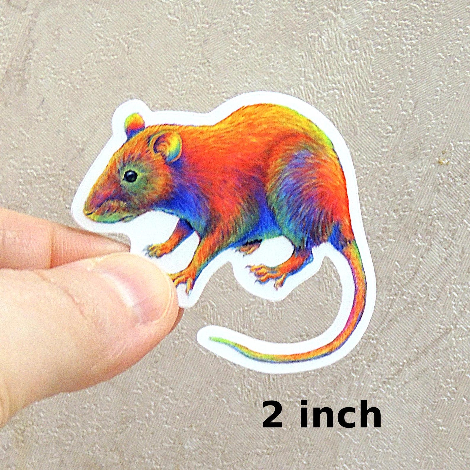 Psychedelic Rainbow Rat Colorful Trippy Rodent Vinyl Stickers - Etsy