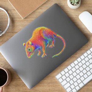 Psychedelic Rainbow Rat Colorful Trippy Rodent Vinyl Stickers - Etsy