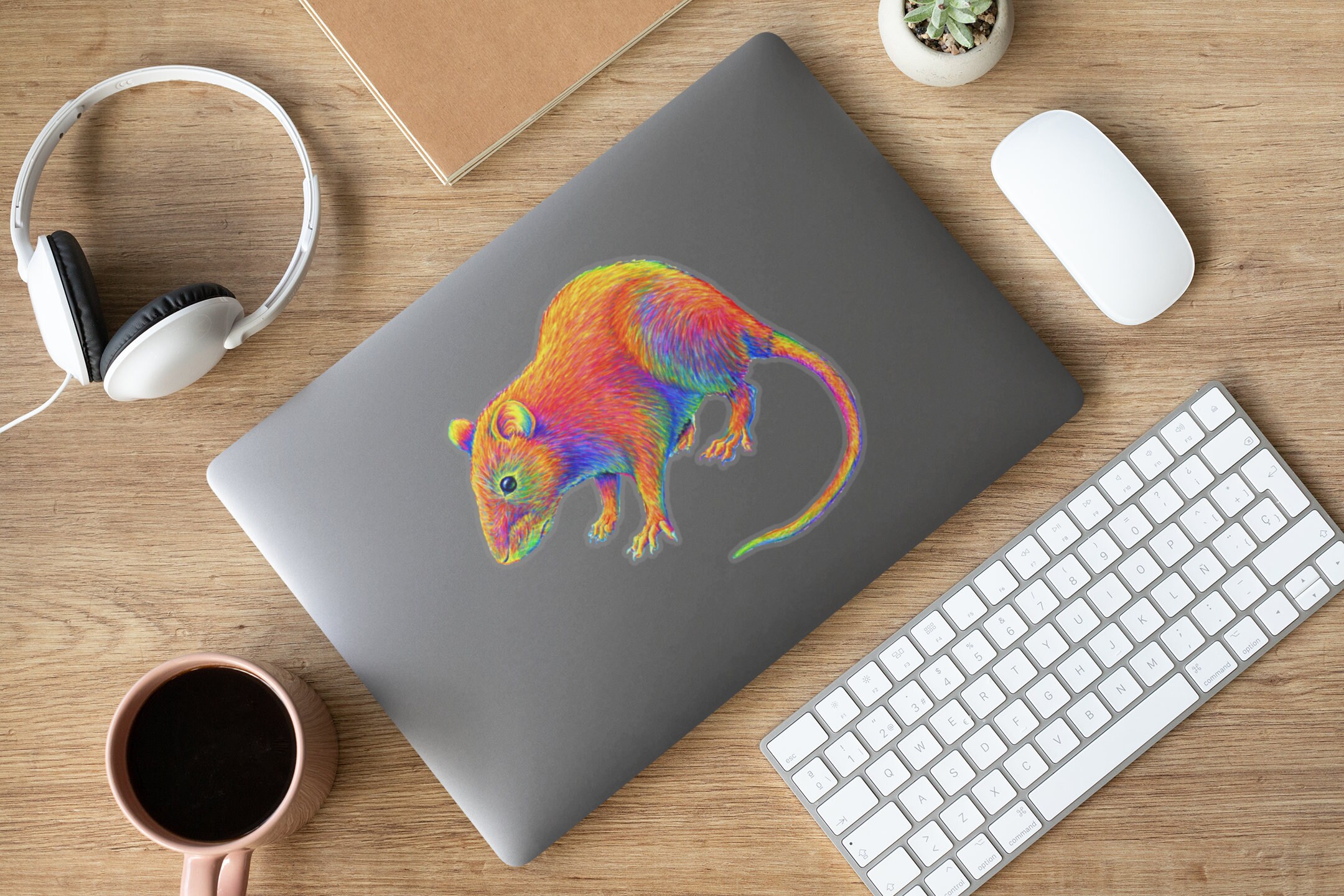 Psychedelic Rainbow Rat Colorful Trippy Rodent Vinyl Stickers - Etsy