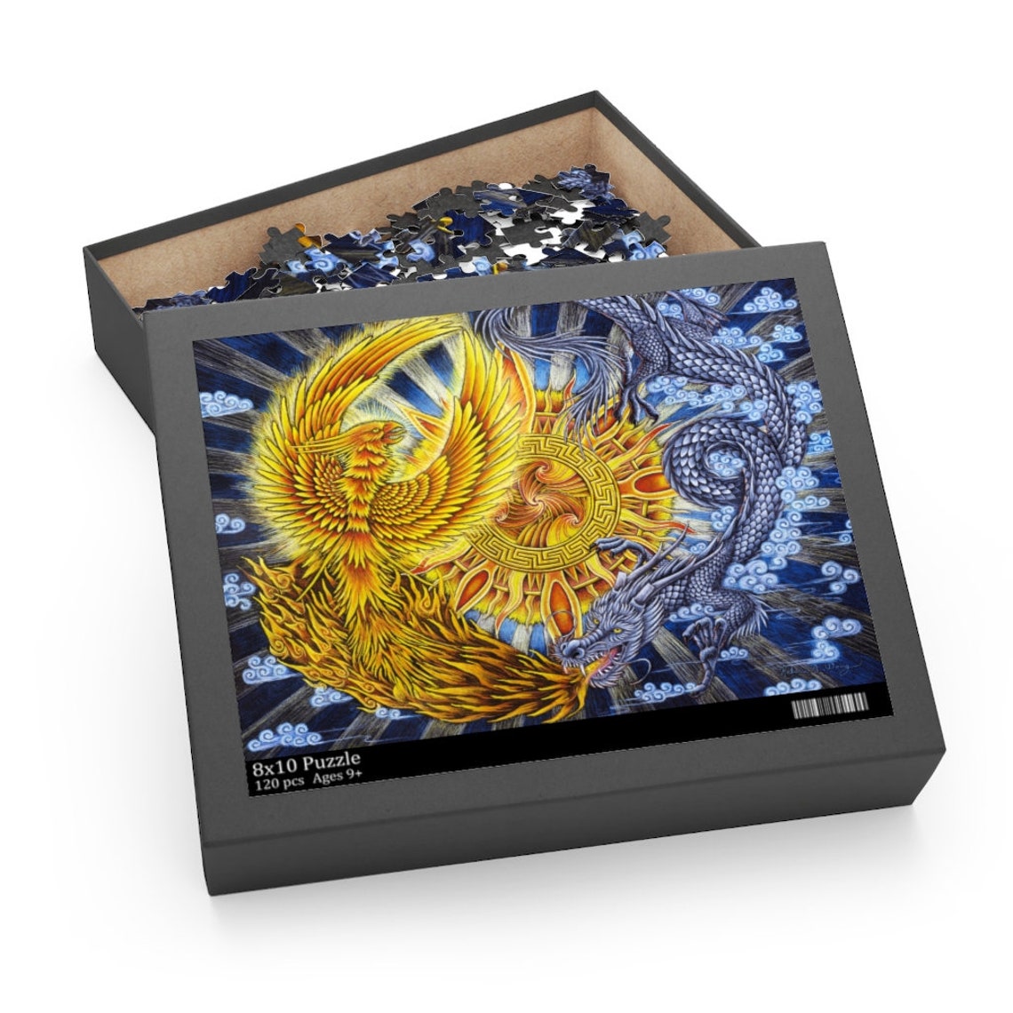 Phoenix and Dragon Fantasy Art Jigsaw Puzzle | Etsy
