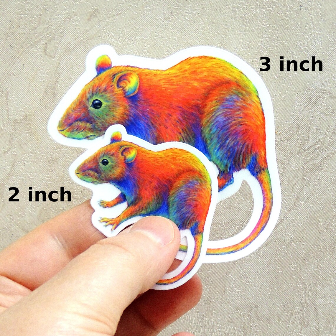 Psychedelic Rainbow Rat Colorful Trippy Rodent Vinyl Stickers - Etsy
