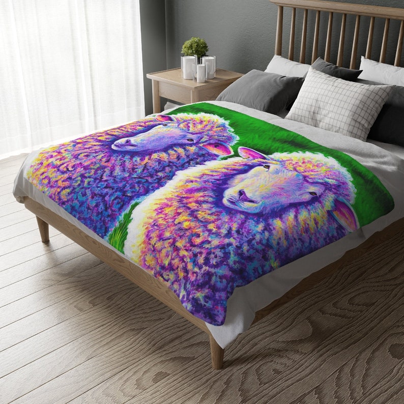 Colorful Rainbow Sheep Cute Farm Animals Pop Art Plush Fleece - Etsy