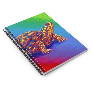 Psychedelic Rainbow Eastern Box Turtle Cute Colorful Reptile Art Spiral ...
