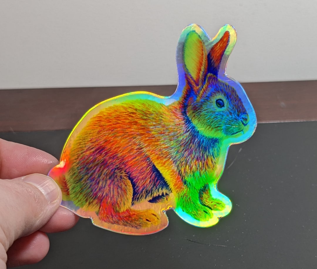Psychedelic Rainbow Trippy Bunny Rabbit Hippie Groovy Cute Animals ...