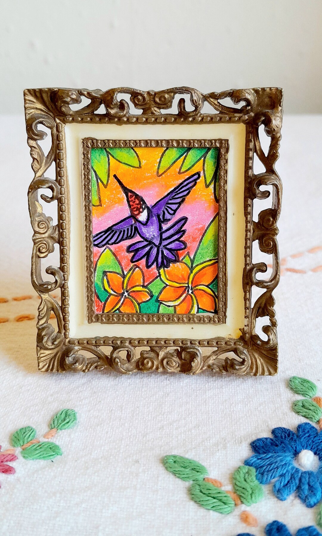 Original Miniature Bird Art, Small Gifts, Handmade Gifts, Miniature Art ...