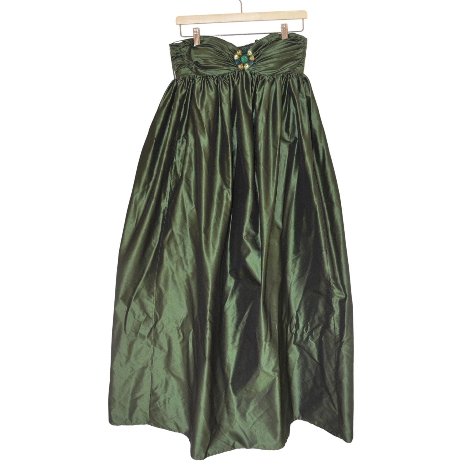 Marc Bouwer Green Taffeta Strapless Gown Size 6 - Etsy