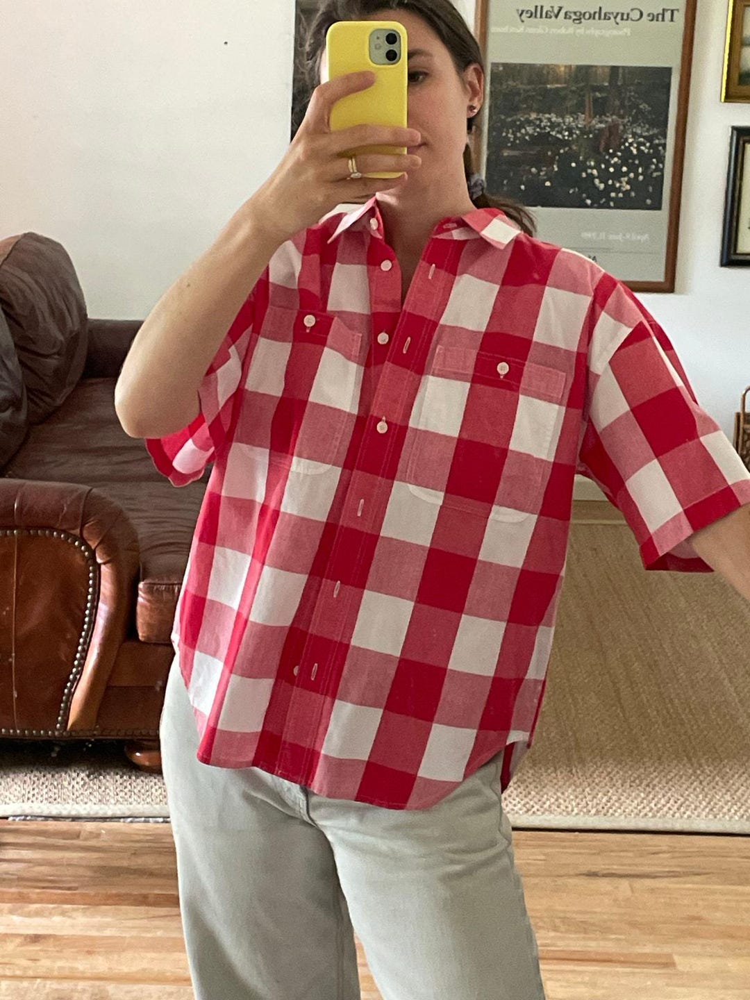 Vintage Buffalo Check Cotton Blouse Size Medium - Etsy