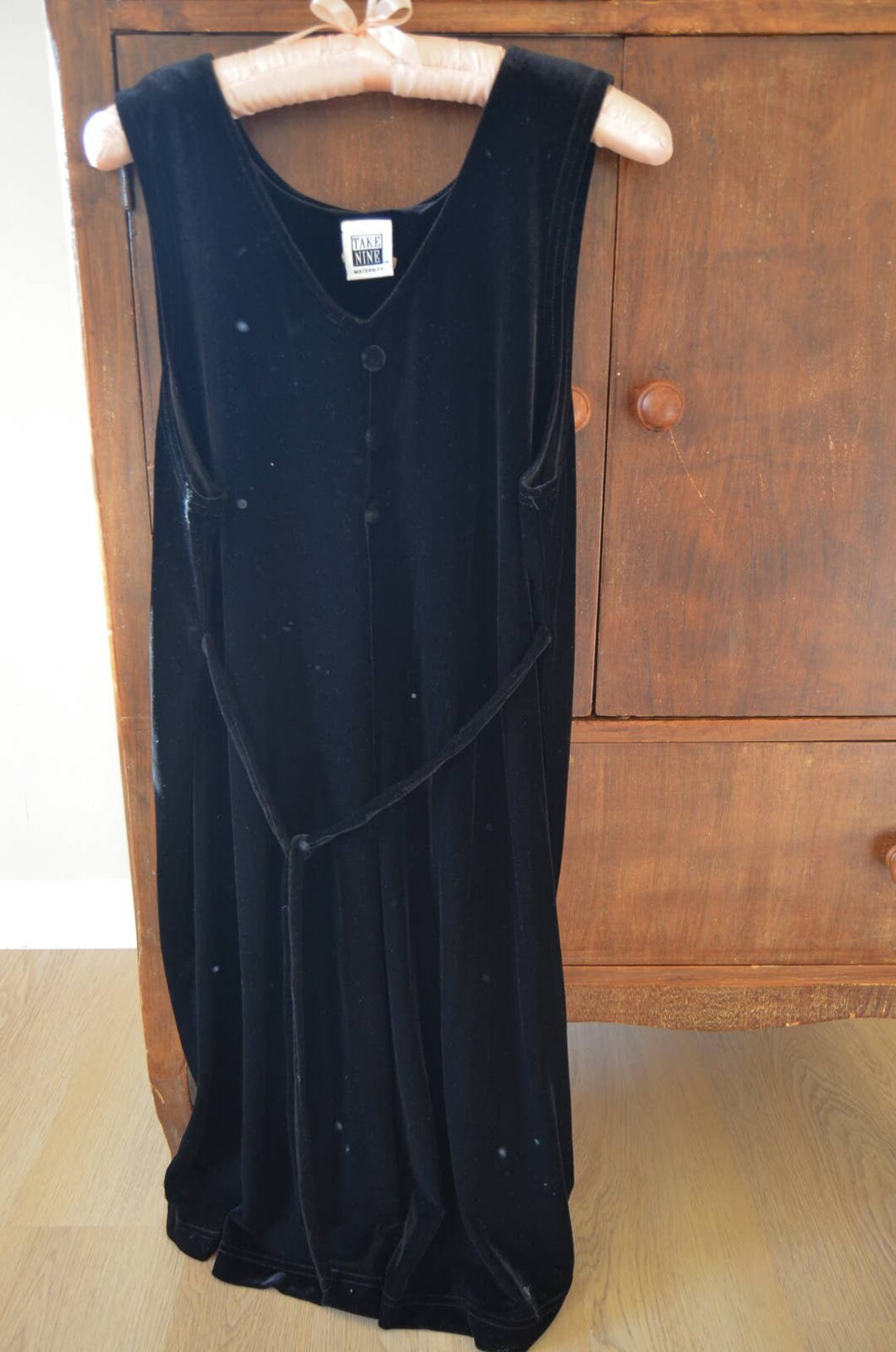 90s Black Velvet Maternity Dress - Etsy