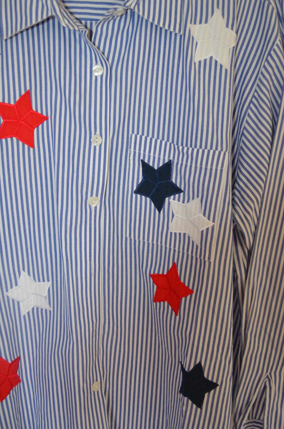 Vintage USA Striped Star Button Down Shirt Size 2X - Etsy