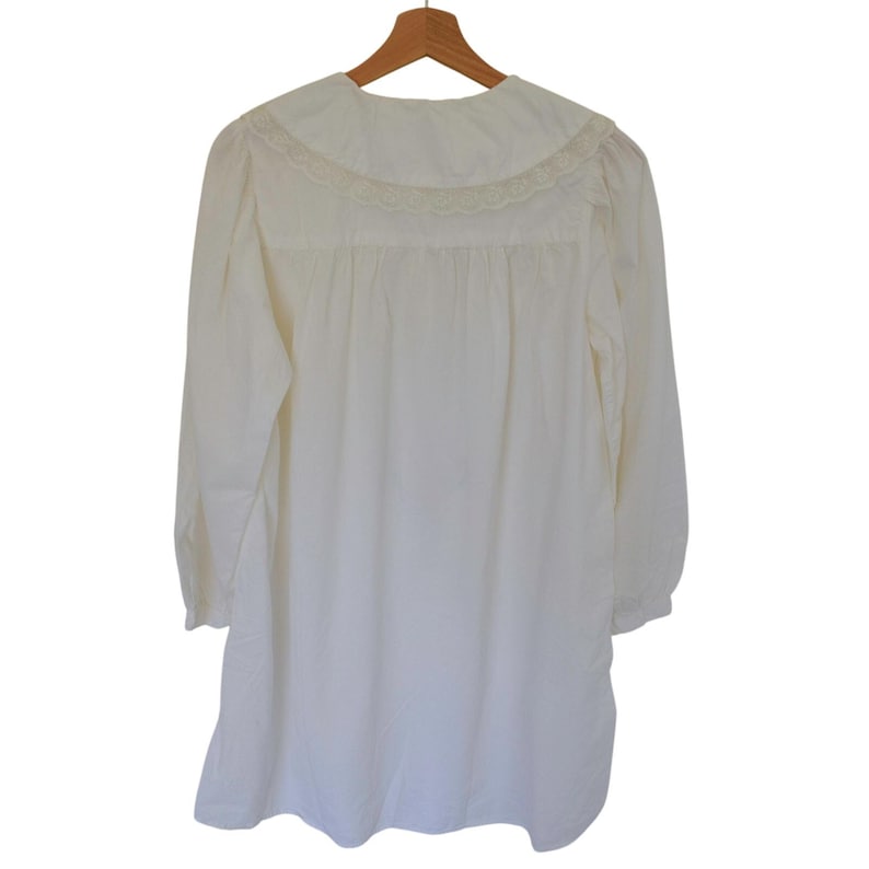 Vintage White Cotton Collared Button Front Nightgown - Etsy