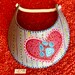 Paw Print on My Heart Visor, Hand Painted, Ooak, Blue Paw, Red Heart ...