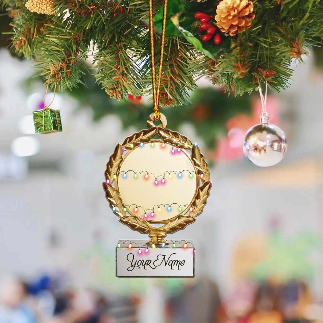 Golden Laurel Wreath Christmas Light Ornament Christmas Tree - Etsy