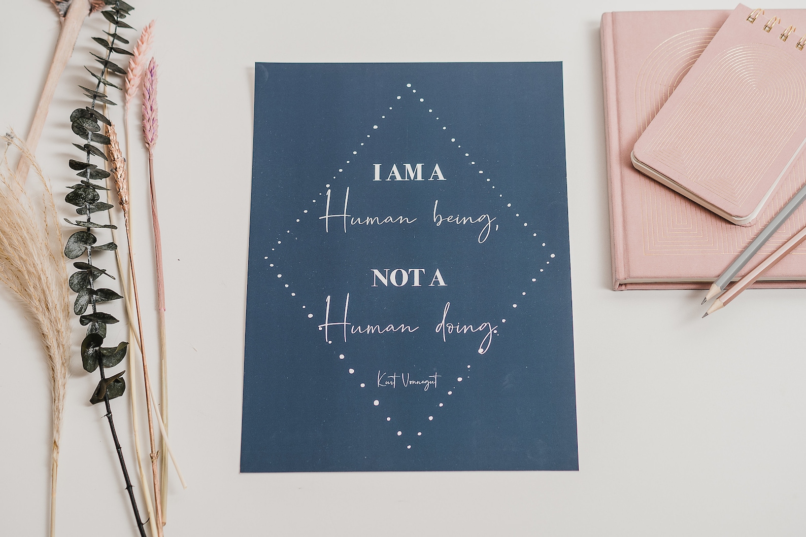 A4 I Am a Human Being Not a Human Doing Silver Foil Print - Etsy
