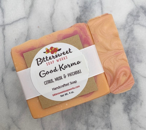 GOOD KARMA Soap Natural Handmade Vegan Citrus Musk Soap | Etsy