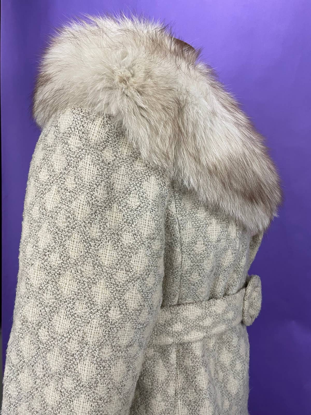 Vintage 60s Brocade Swing Coat With Real Fur Collar Penny Lane - Etsy