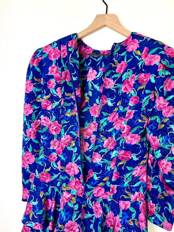 80s 90s vintage ruffle dress / fun floral 80s dress /… - Gem