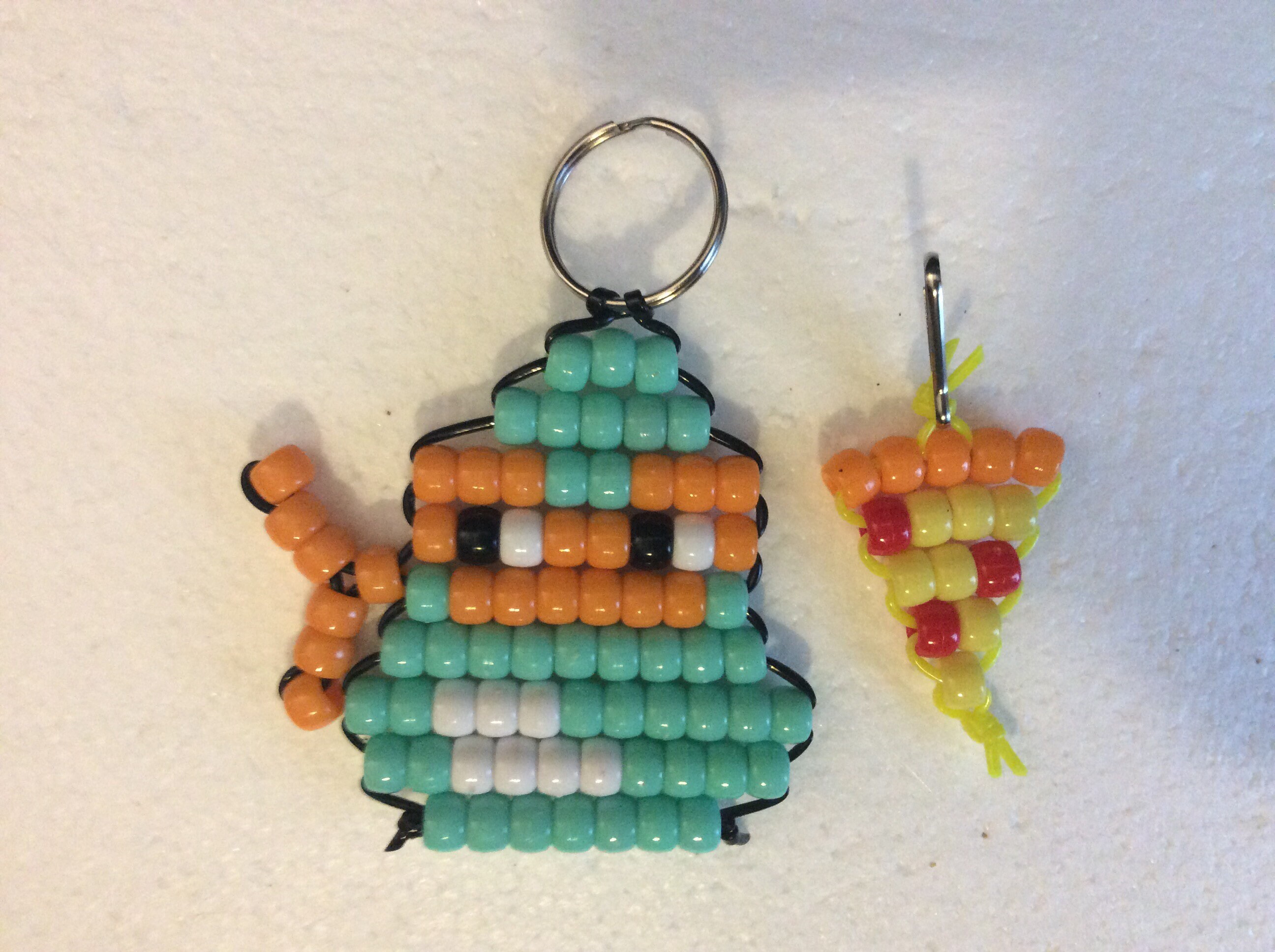 Kandi Keychain / Ornament Masked Turtle With Pizza Slice Zipper Pull ...