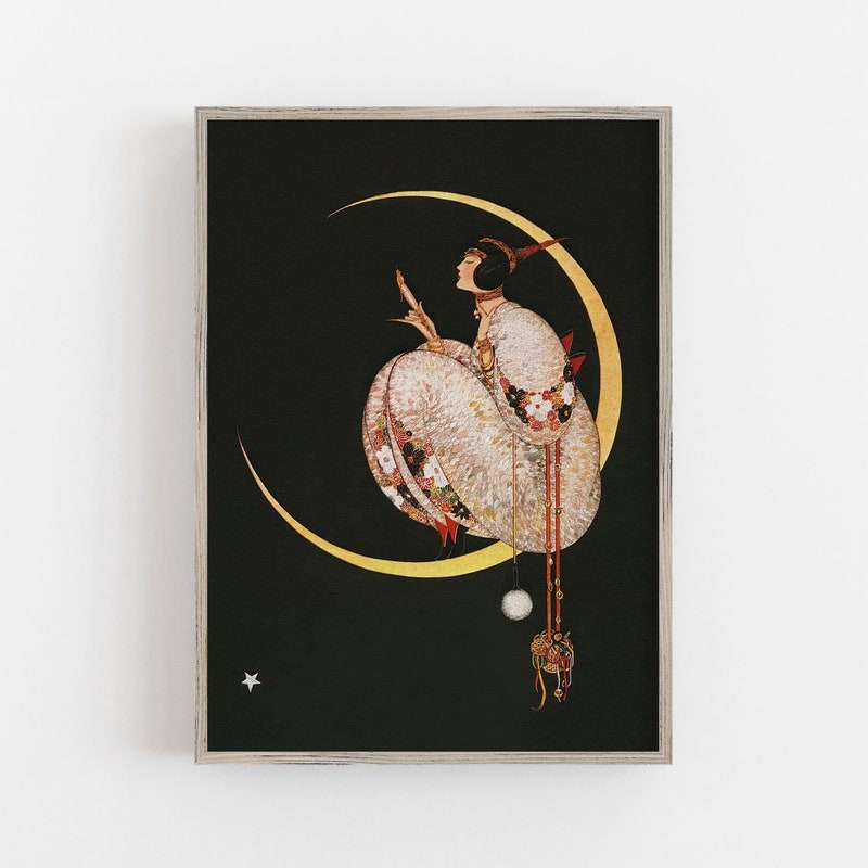 Woman on Moon - Etsy