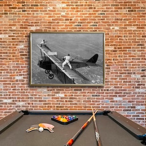 Tennis on Airplane, Black and White Art, Vintage Wall Art, Playing ...