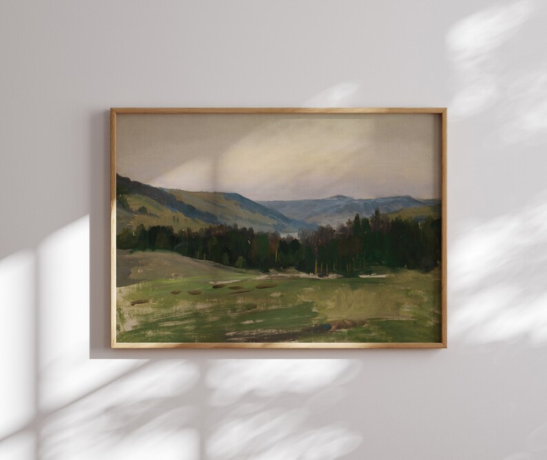 Highland Landscape | Muted Neutral Landscape | Vintage Wall Art ...