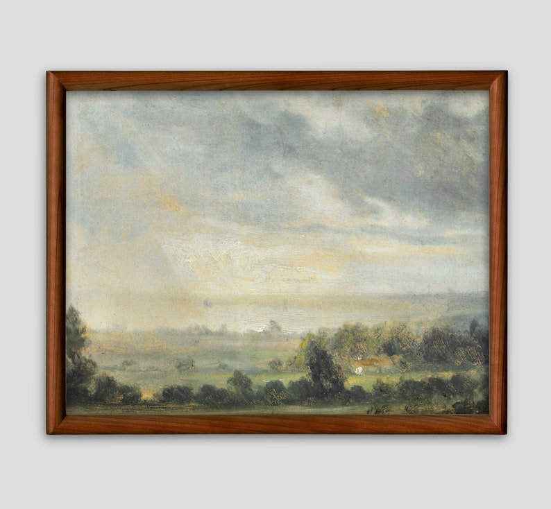 Vintage Landscape Painting | Vintage Wall Art | Muted Neutral Colors ...