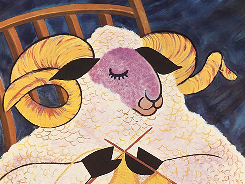 Sheep Wall Art Vintage Wall Art Sheep Print Retro Wall | Etsy