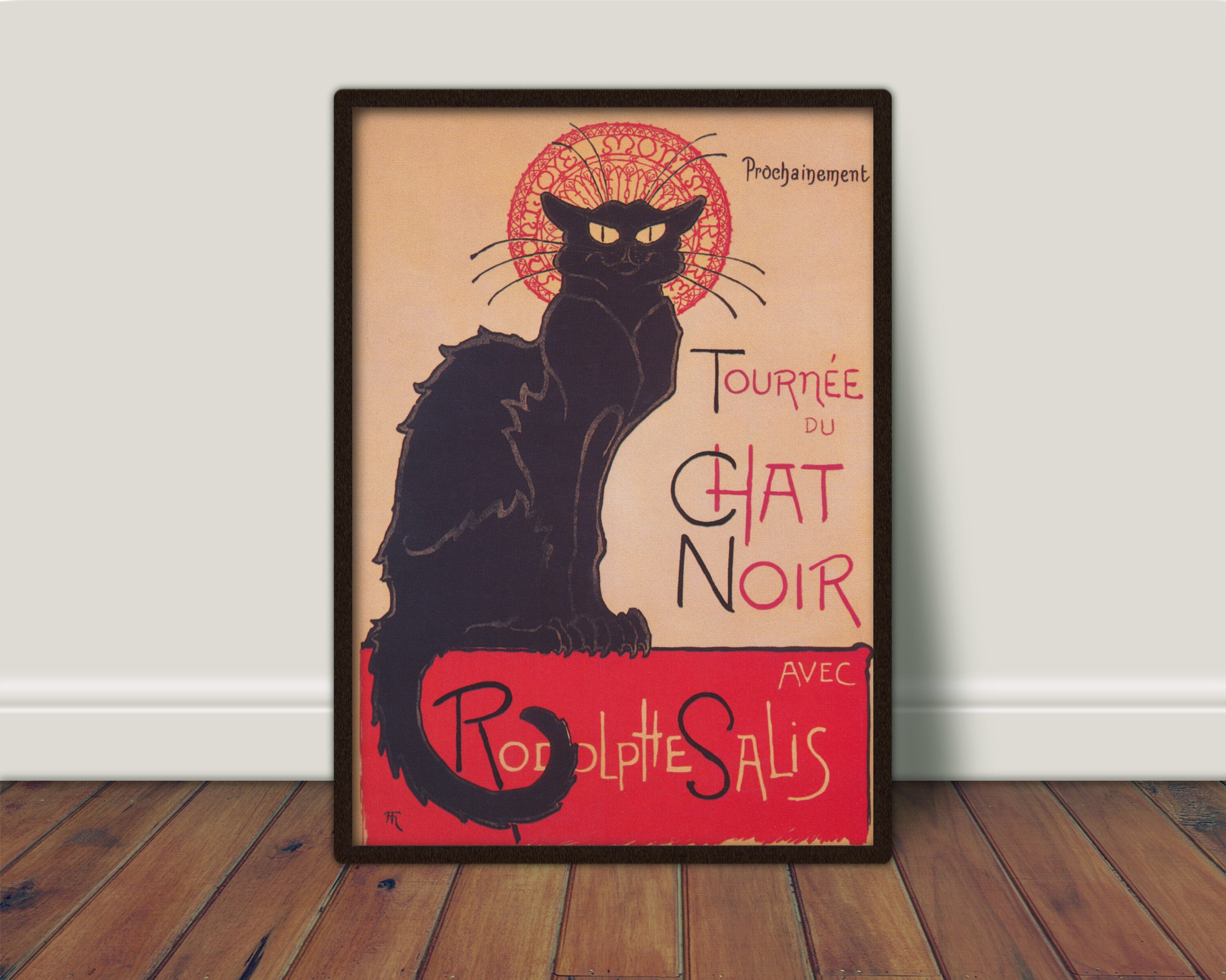 Black Cat Wall Art Chat Noir Print Vintage Poster Art | Etsy Canada