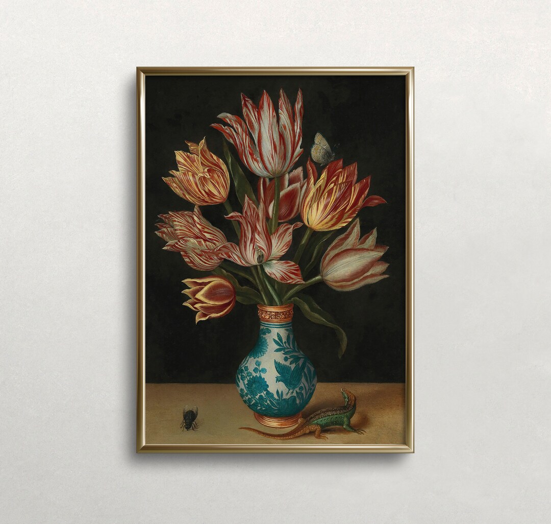 Moody Floral Art | Vintage Wall Art | Dark Moody Colors | Antique Wall ...