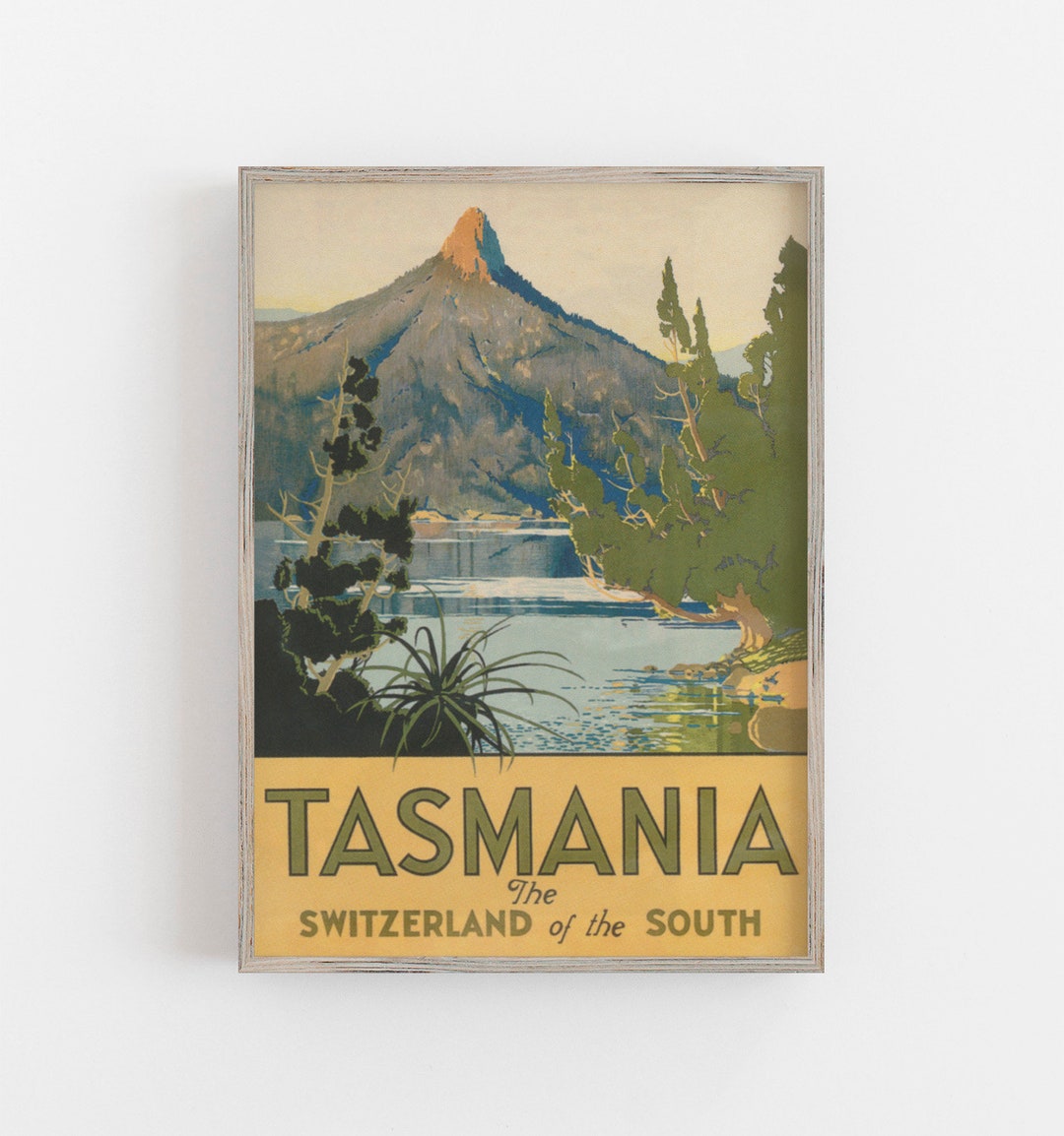Tasmania Vintage Travel Poster: Nature Wall Art (digital Download ...