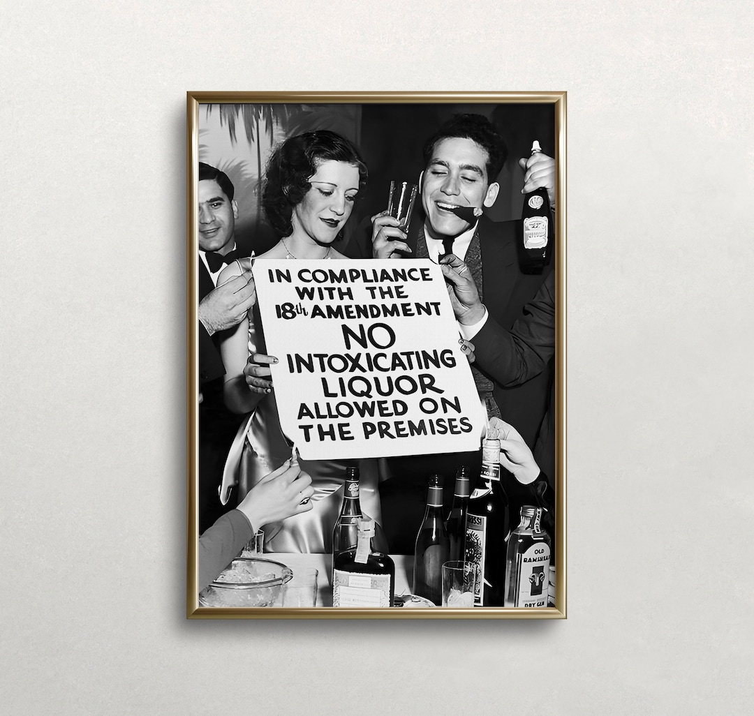 Prohibition Era Art Print: No Liquor Sign, Speakeasy Decor (digital ...