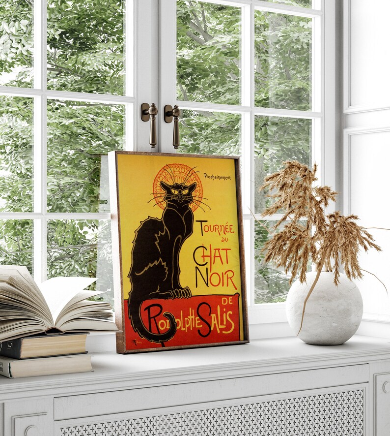 Black Cat Wall Art Chat Noir Print Vintage Poster Art - Etsy