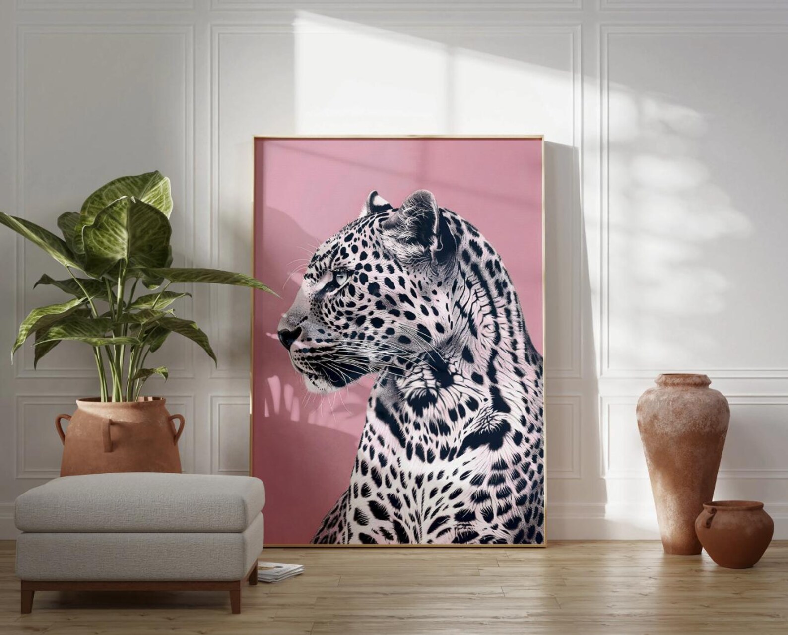 Pink Leopard Art Print: Safari Animal Wall Decor (digital Download) - Etsy