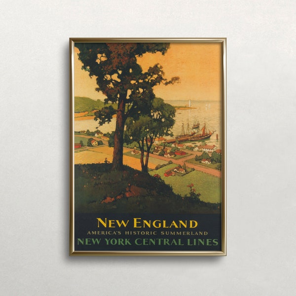 New England Poster - Etsy