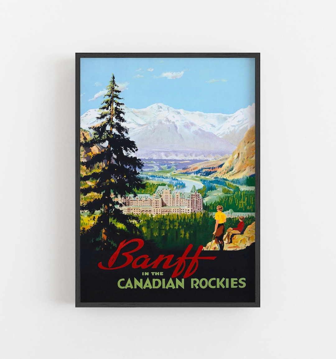 Banff Canada Vintage Travel Poster: Canadian Rockies Art (digital ...