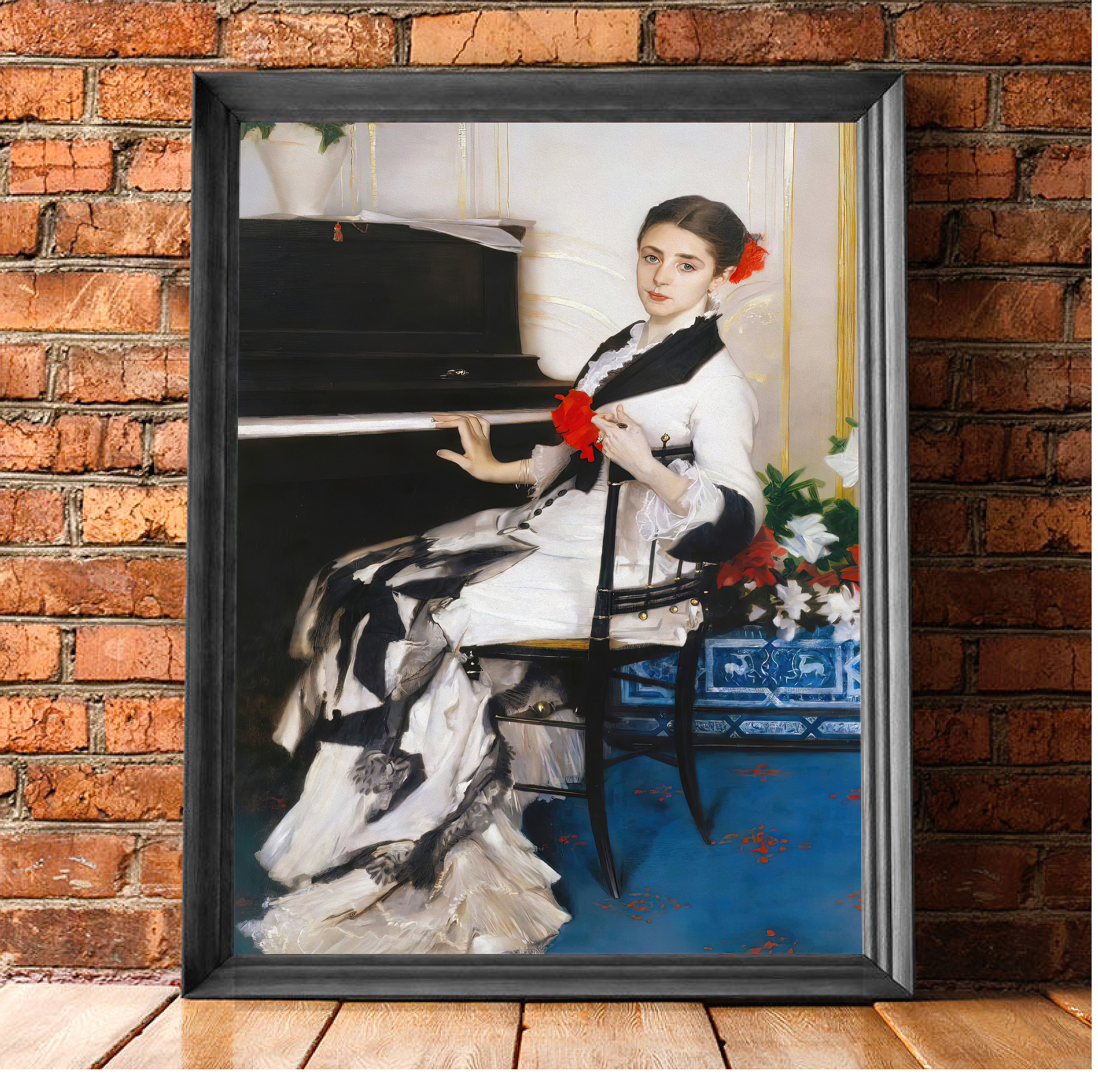 Piano Player Art Vintage Wall Art Woman Portrait Music - Etsy