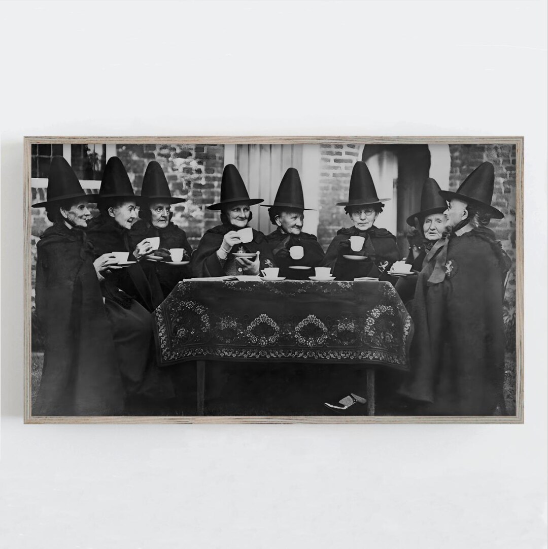 Witches Frame TV, Halloween Frame TV Art, Halloween Frame Tv, Black and ...