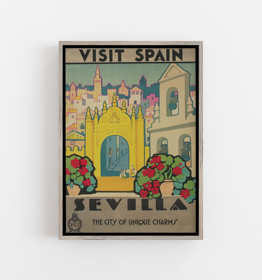 Sevilla Spain Print, Vintage Wall Art, Spain Travel Print, Spain Wall ...