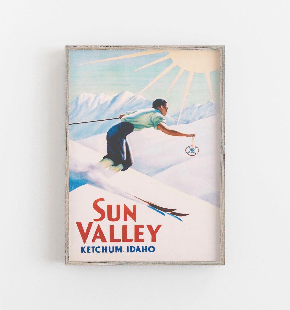 Sun Valley Idaho Art Vintage Ski Poster Sun Valley Poster - Etsy