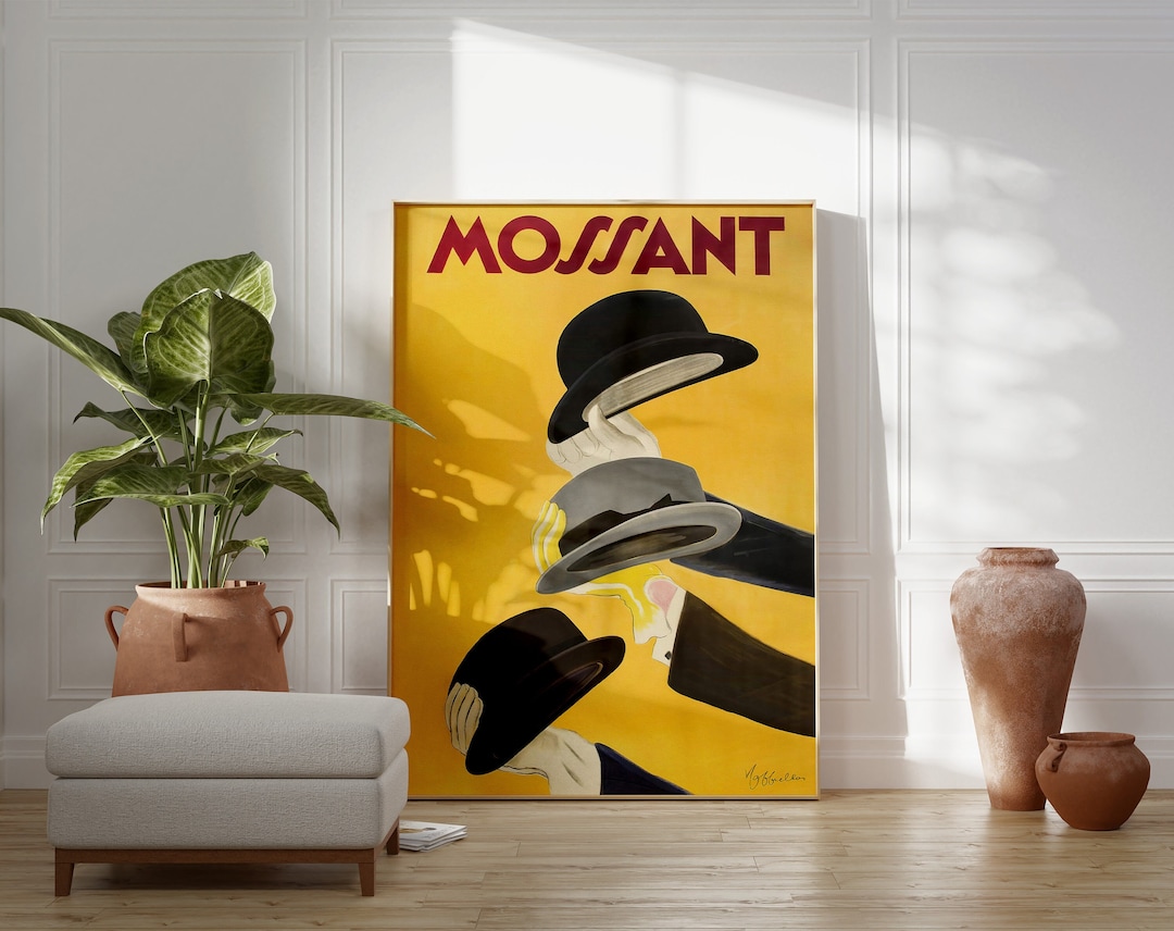 Mossant Hats Poster, Vintage Poster, Art Deco Decor, Vintage Fashion ...