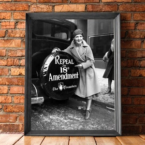 Prohibition Wall Art, Repeal 18th Amendment, Black and White Art ...