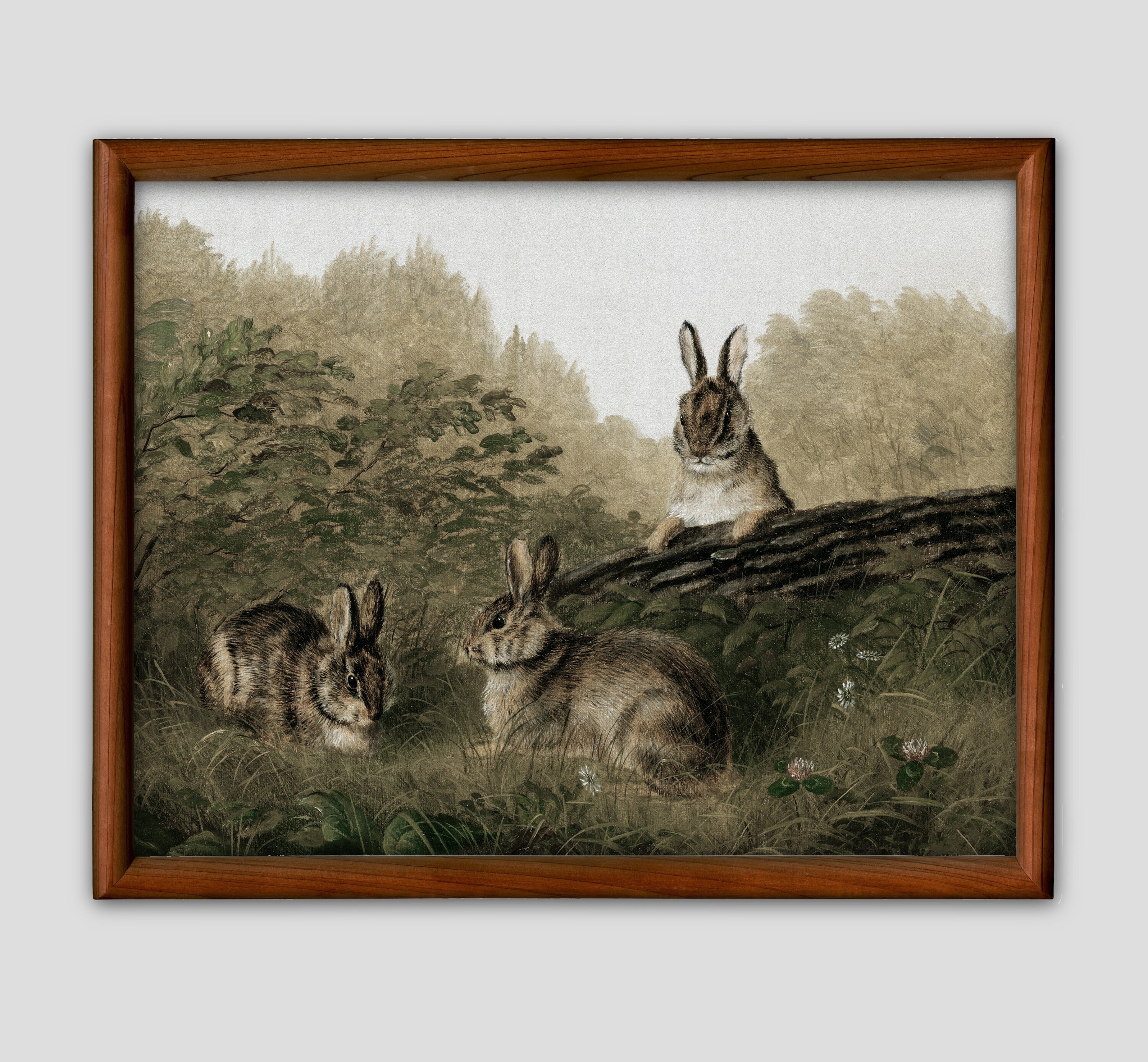 Rabbits Wall Art Vintage Wall Art Bunny Rabbit Print - Etsy