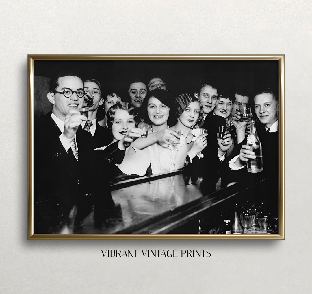 Prohibition Wall Art, Black and White Art, Vintage Wall Art, Bar Wall ...