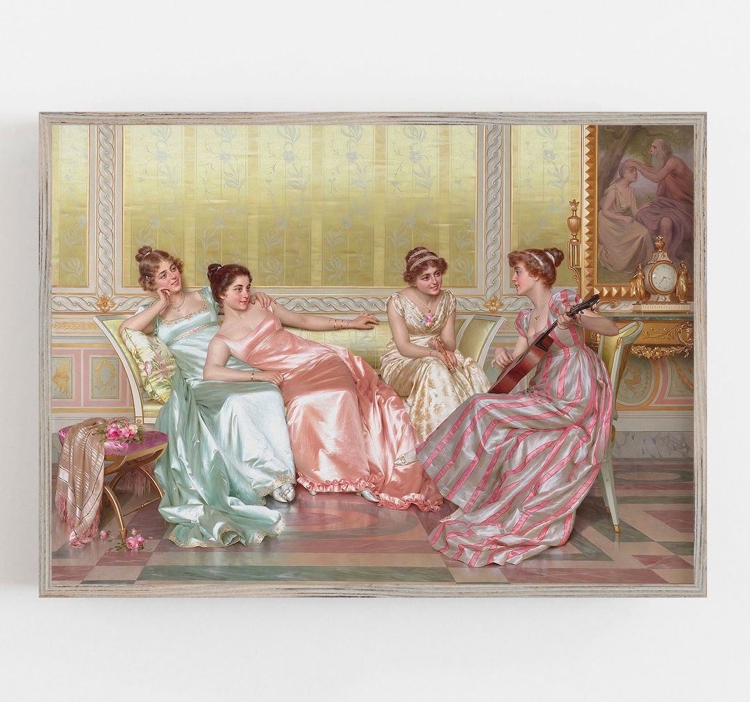 Vintage Women Print | Victorian Women | Antique Painting | Vintage Wall ...