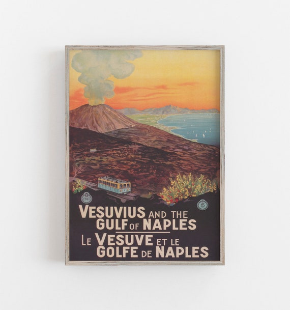 Mount Vesuvius Print Volcano Wall Art Vintage Wall Art - Etsy